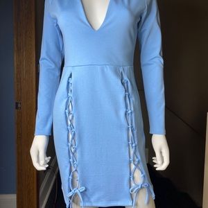 GoJane | Dresses | Baby Blue Lace Up Corset Dress | Poshmark